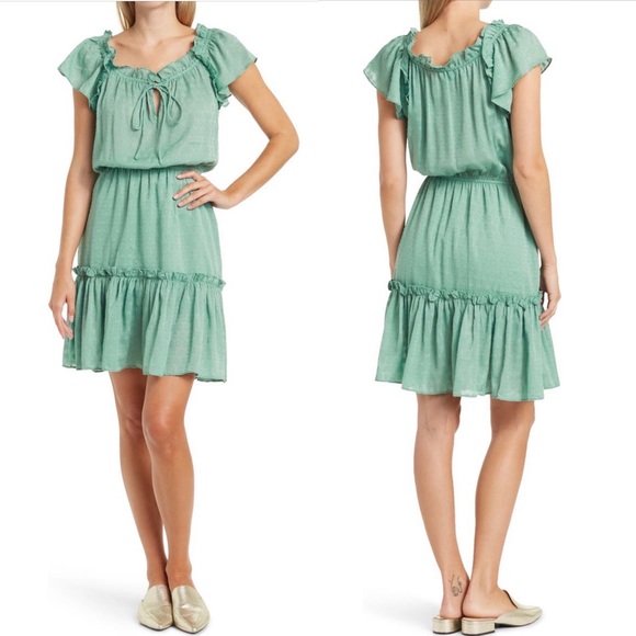 Current Air | Dresses | Current Air Ruffle Tie Neck Dress | Poshmark